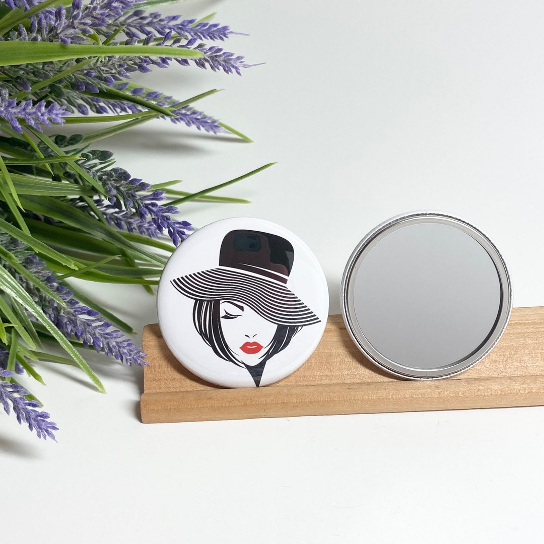 Elegant Lady Purse Mirror, Classy Pocket Mirror, 2.25 Inch Pocket ...