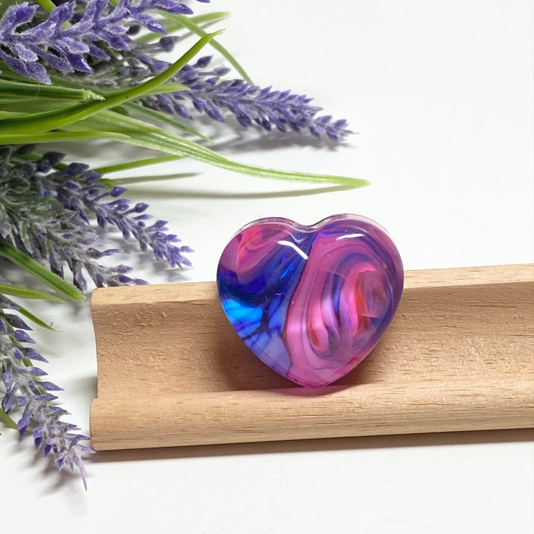 Pink and Purple Pocket Hug, Pink and Purple Resin Heart, Pocket Hugs - Etsy