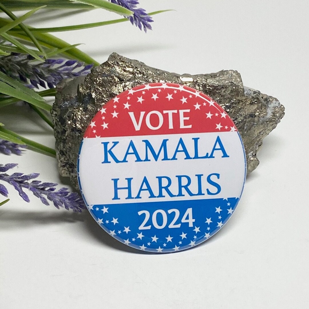 Kamala Harris Button, Vote for Kamala Harris Pinback Button, Kamala ...