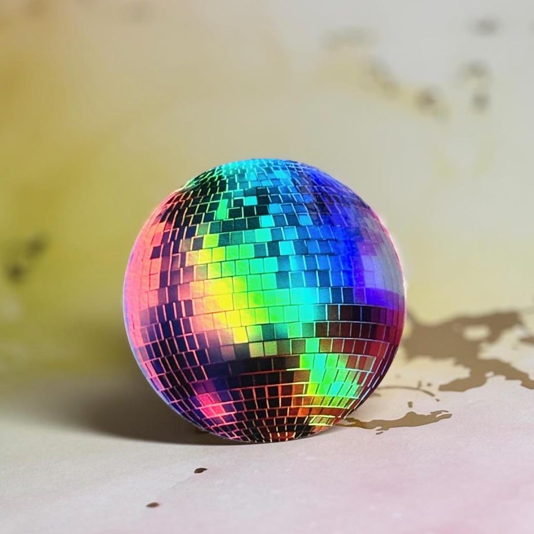 Disco Ball Sticker, Holographic Disco Ball Sticker, Mirror Ball Sticker ...