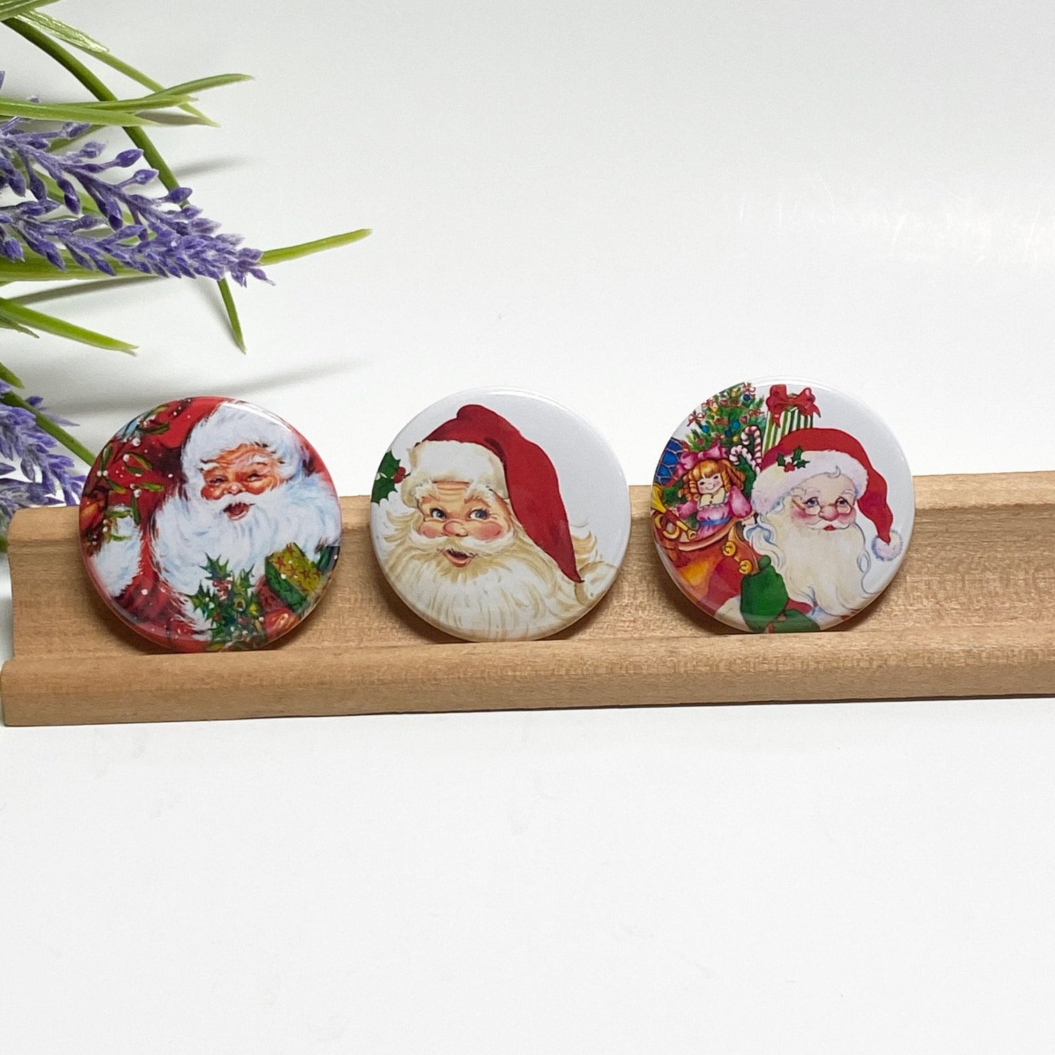 Santa Magnets, Santa Claus Magnets, Santa Magnet Set, Santa Stocking ...