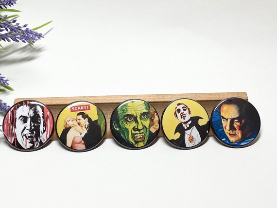 Vintage Horror Buttons Set of 13 Vintage Horror Pinback - Etsy