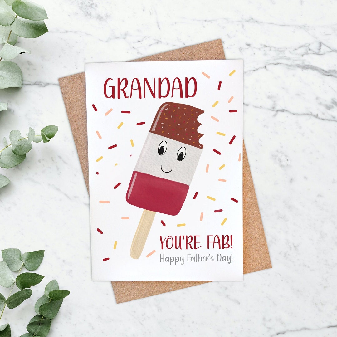 Grandad, You're Fab Father's Day Card, Grandpa Card, Fab Lolly ...