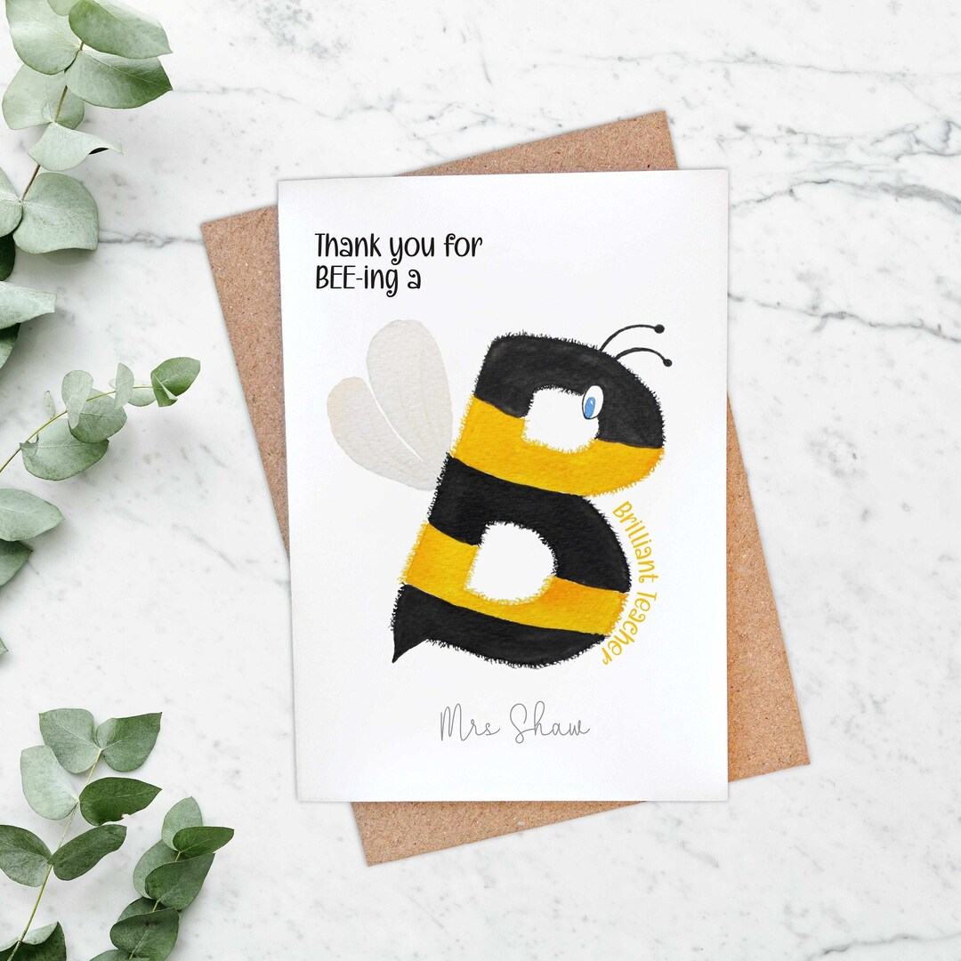 Personalised Thank You for Bee-ing Brilliant Teachers Card, Teaching ...