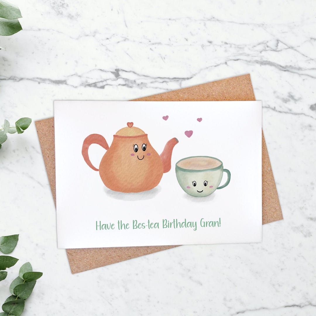 Tea-rific Grandma Birthday Card, Gran, Nan, Nanny, Grandmother Tea ...