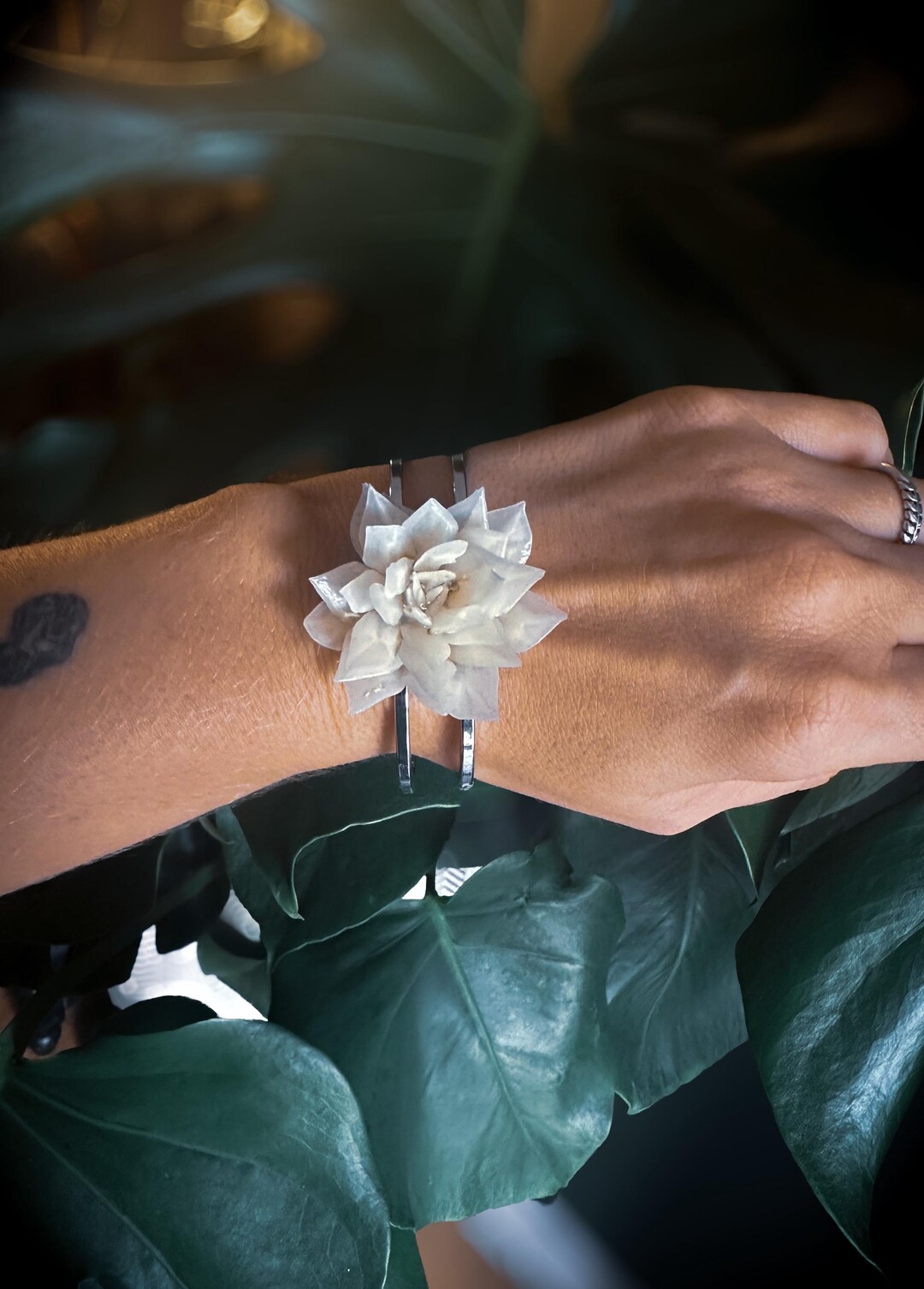 Gar Scale Flower Hinge Bracelet - Etsy