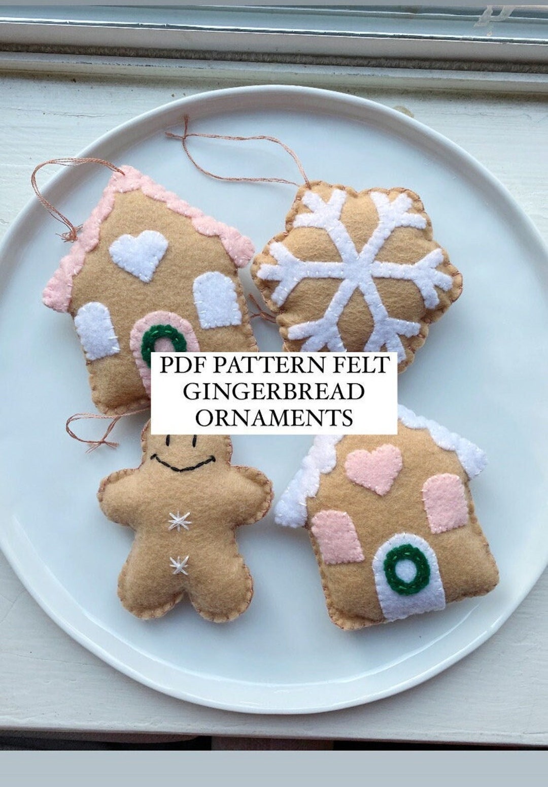 PDF Felt Sewing Christmas Gingerbread Ornament Pattern Sewing - Etsy