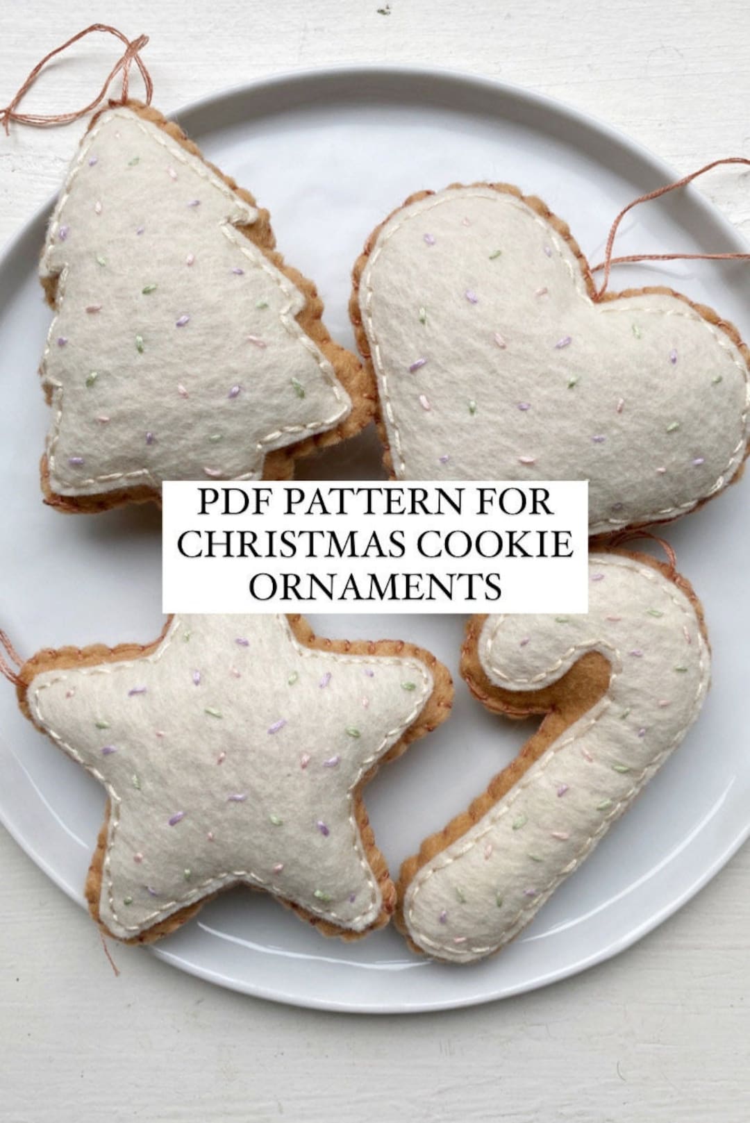PDF Felt Sewing Christmas Cookie Ornament Pattern, Sewing Pattern, Felt ...