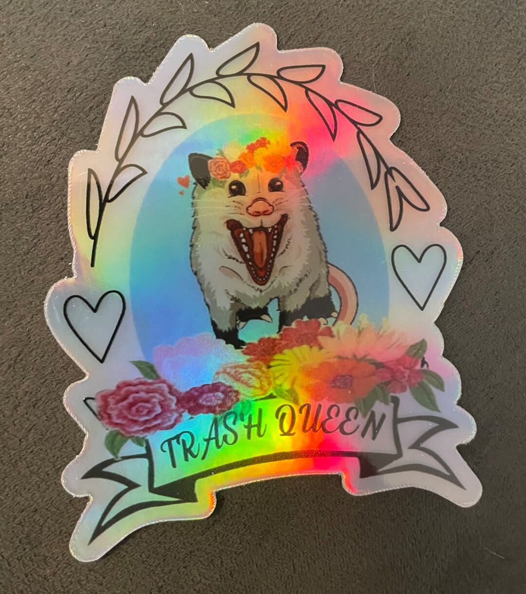Trash Queen Possum Sticker - Etsy