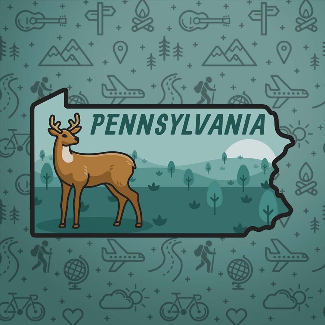 Pennsylvania US State Sticker - Etsy