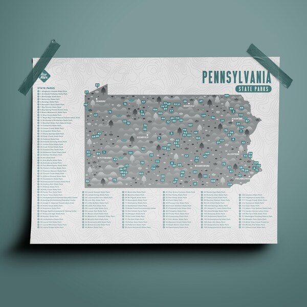 Pennsylvania State Park Maps - Etsy