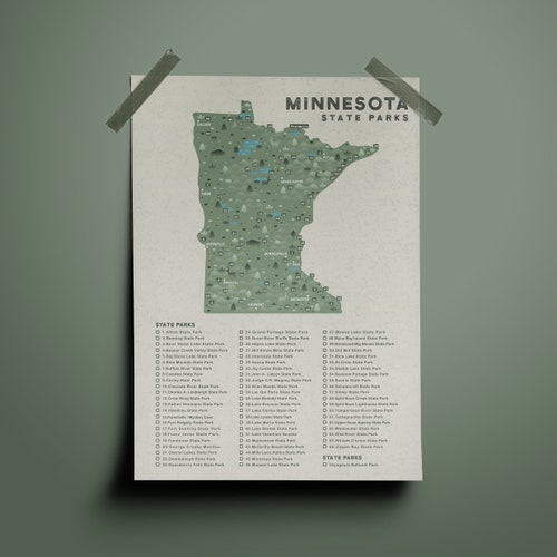 Minnesota State Park Map Print - Etsy