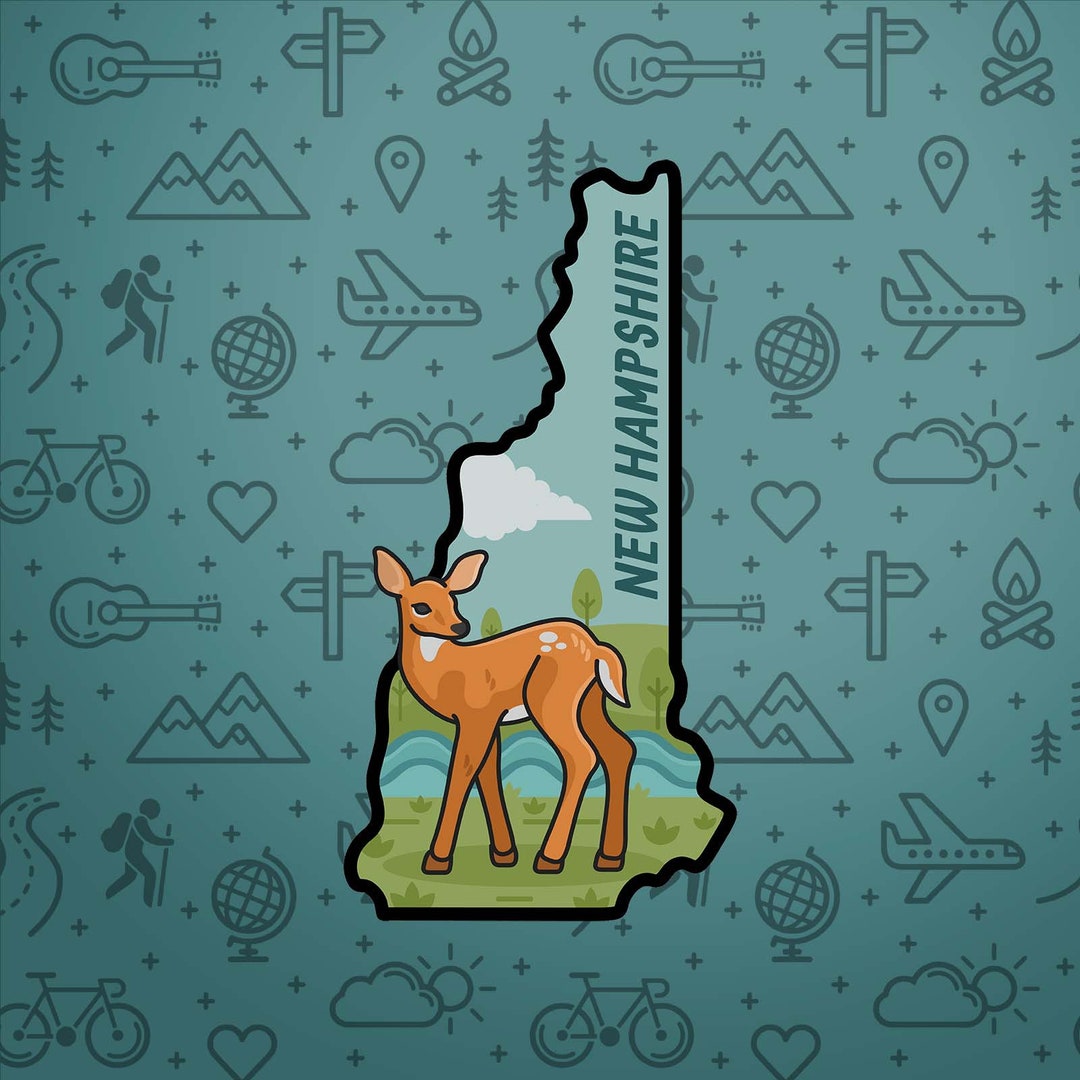 New Hampshire Sticker US State Sticker - Etsy
