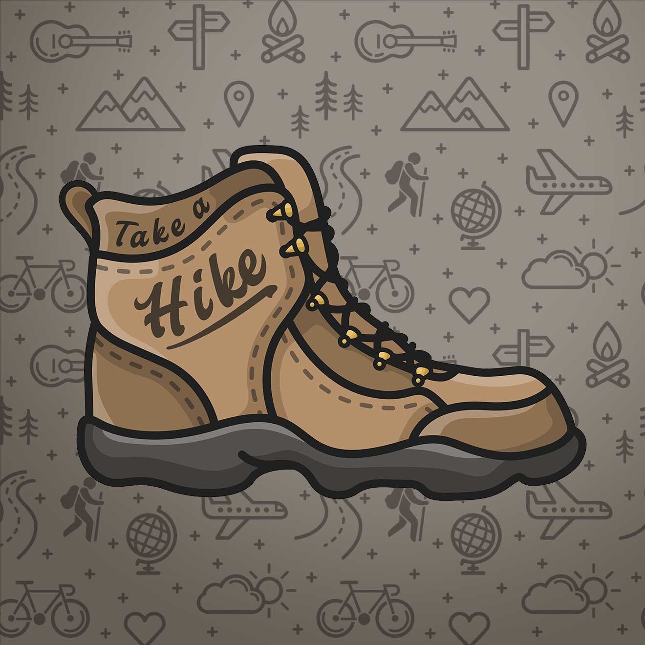 Hiking Boot Sticker Take a Hike Outdoor Sticker - Etsy