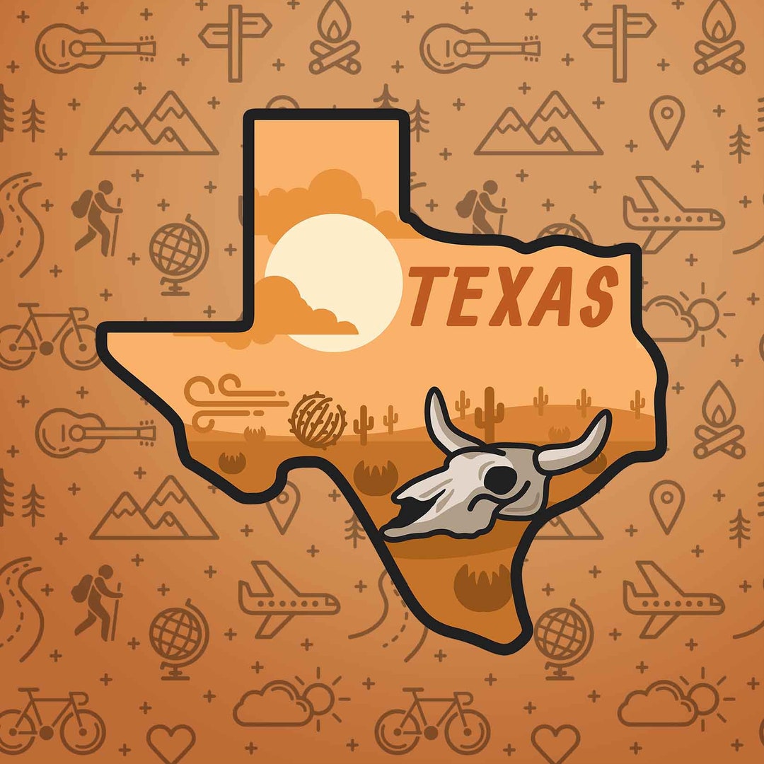 Texas Sticker US State Sticker - Etsy