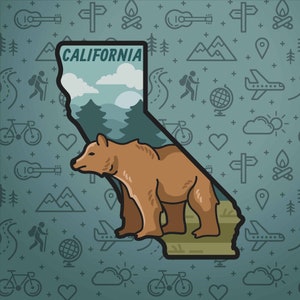 California Sticker US State Sticker - Etsy
