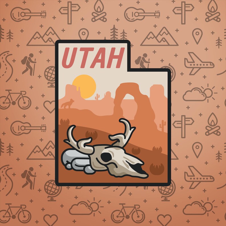 Utah Sticker US State Sticker - Etsy