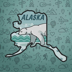 Alaska Sticker US State Sticker - Etsy