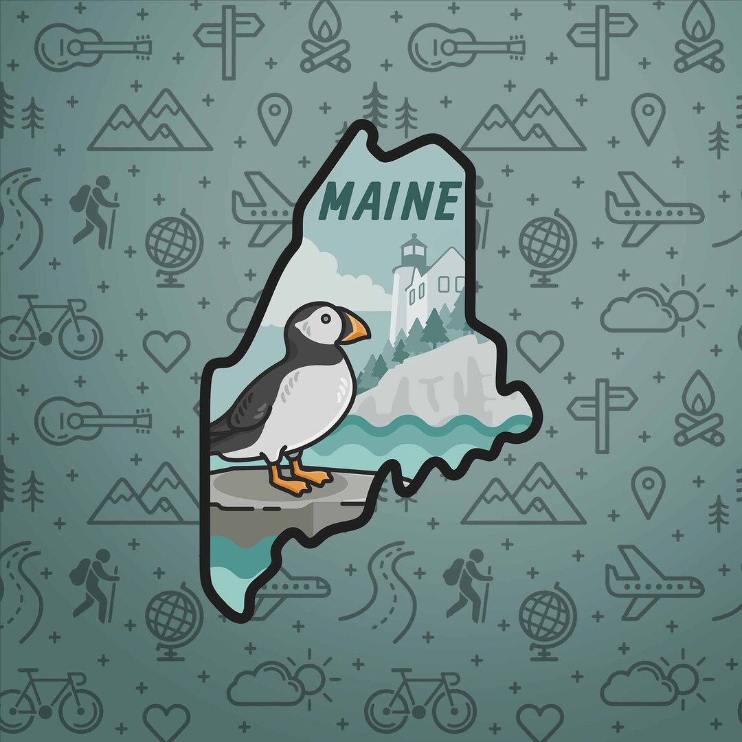 Maine Sticker US State Sticker - Etsy