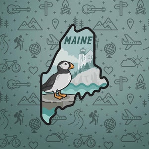 Maine Sticker US State Sticker - Etsy
