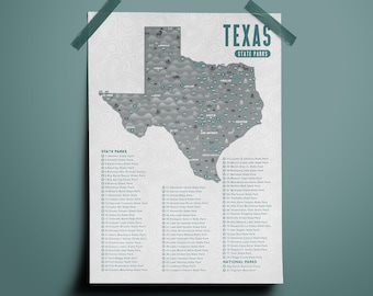 Texas State Park Scratch off Map - Etsy