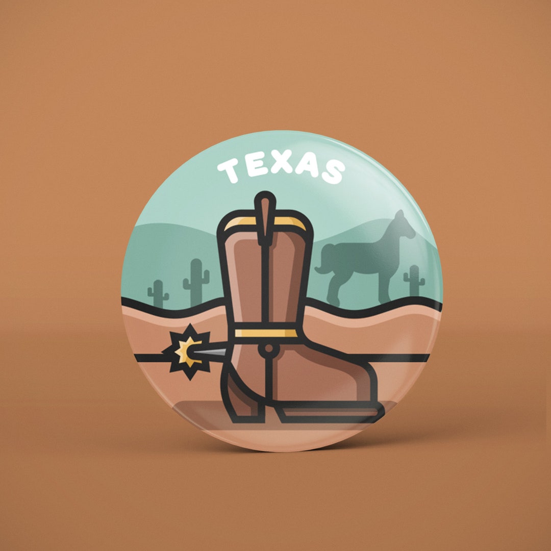 Texas Button Pin / Magnet USA - Etsy