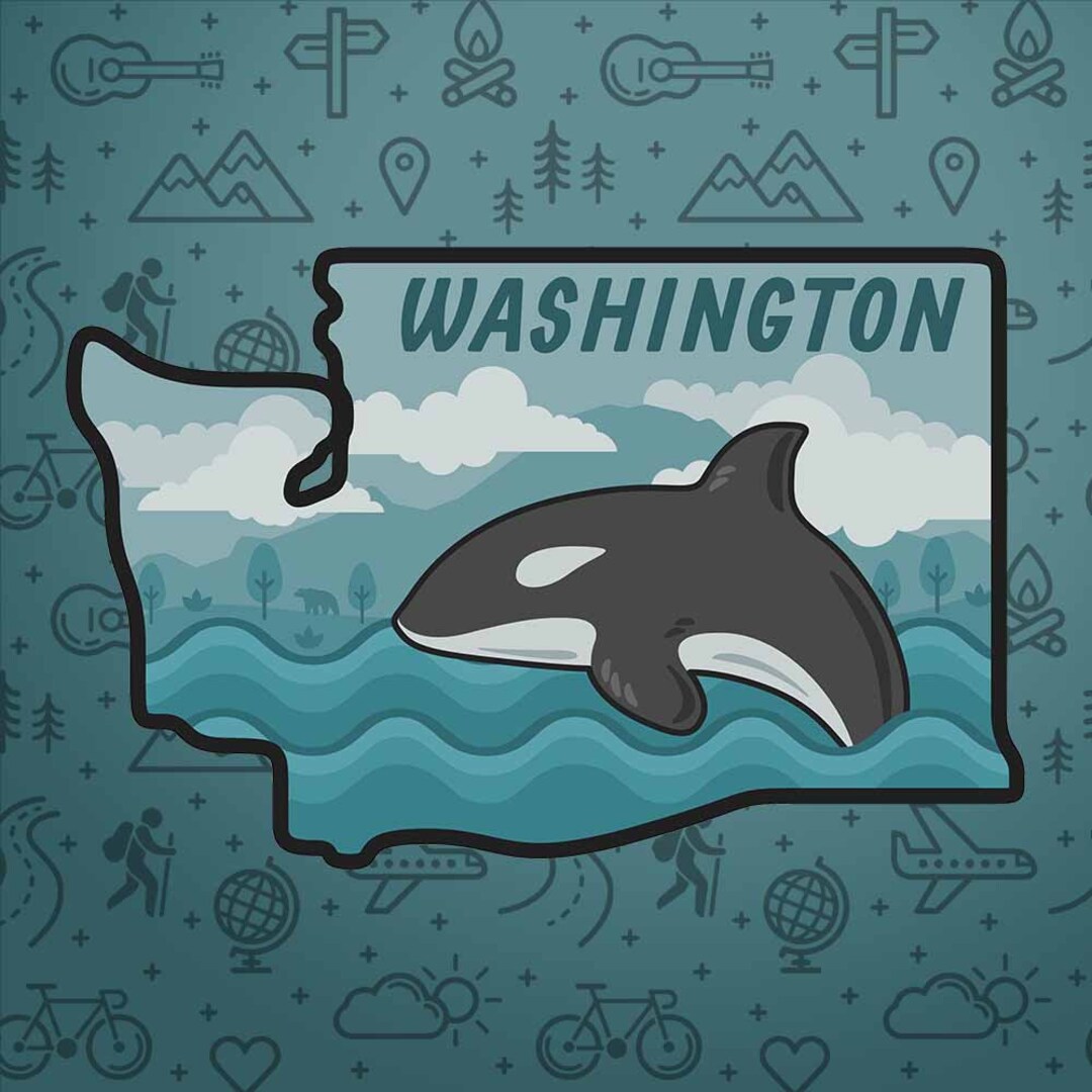 Washington Sticker US State Sticker - Etsy