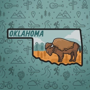 Oklahoma Sticker US State Sticker - Etsy
