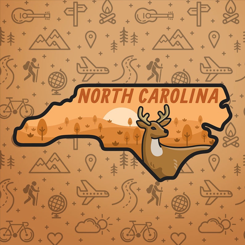 North Carolina Sticker US State Sticker - Etsy
