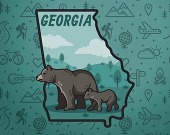 Georgia Sticker, Peach Sticker, Atlanta Sticker, Sweet Tea Sticker ...