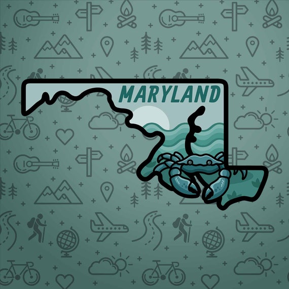Maryland Sticker US State Sticker - Etsy