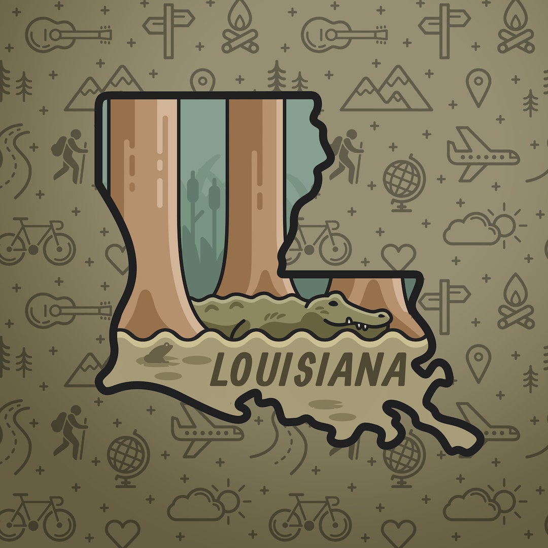 Louisiana Sticker US State Sticker - Etsy