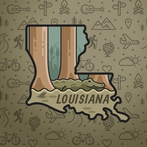 Louisiana Sticker US State Sticker - Etsy
