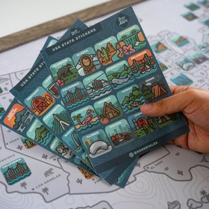 USA Travel Map 50 States Sticker Map - Etsy
