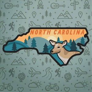 North Carolina Sticker US State Sticker | Etsy