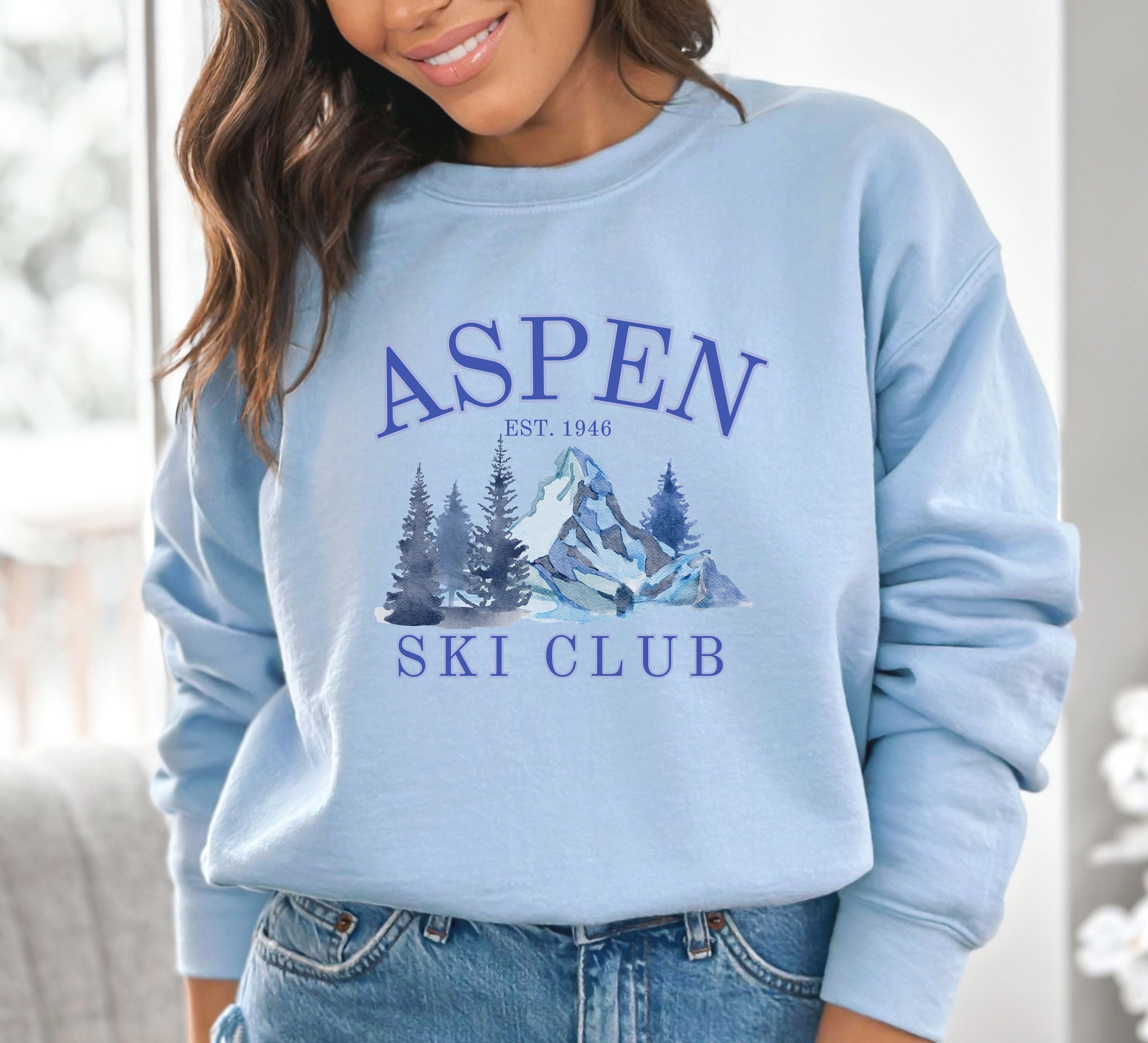 ASPEN SKI Club,unisex Heavy Blend™ Crewneck Sweatshirt, Skiing ...