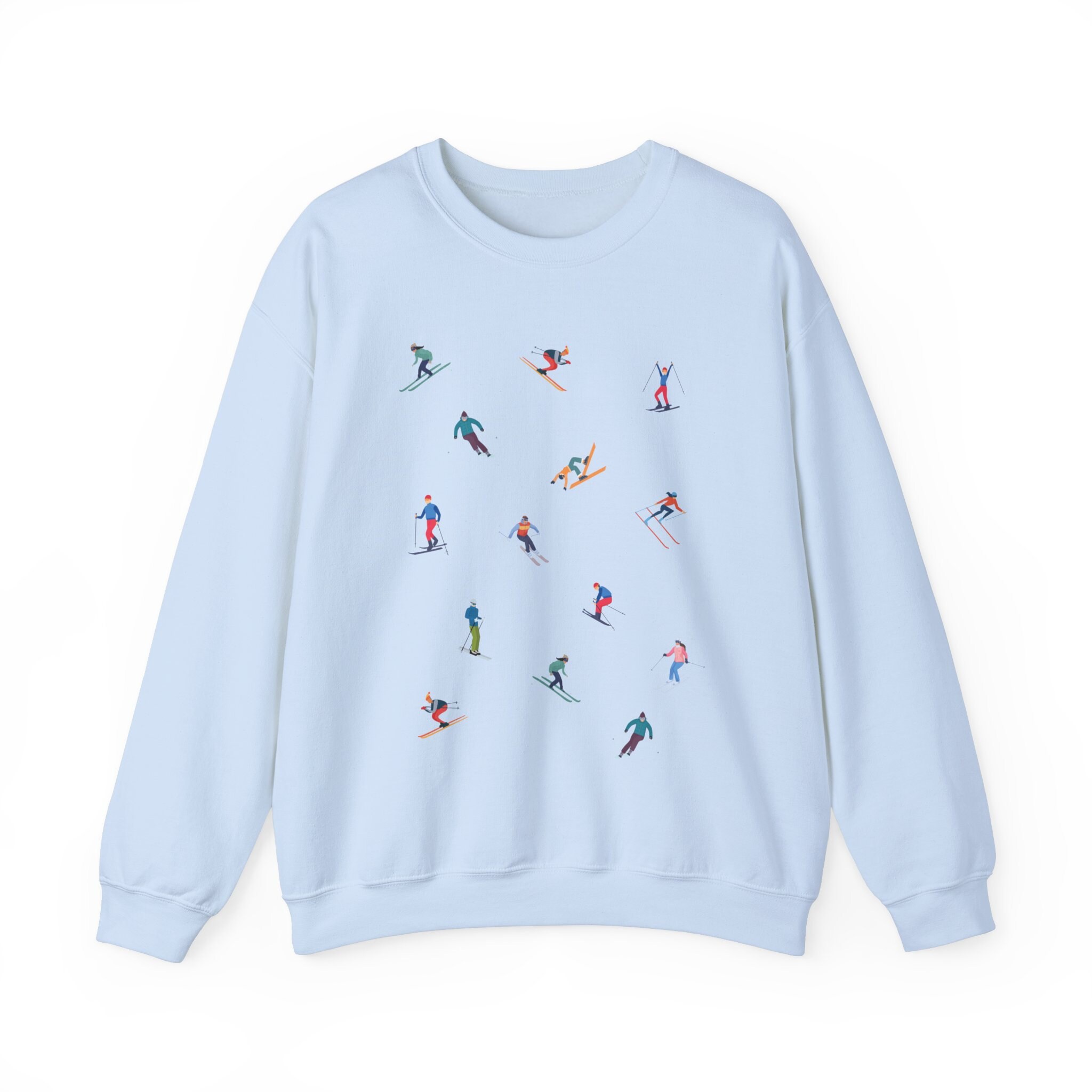 SKIING SWEATSHIRT, Ski Print Crewneck, Unisex Heavy Blend, Winter ...