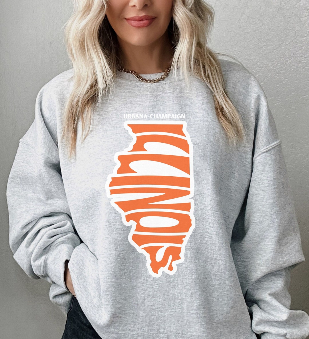 ILLINOIS SWEATSHIRT, Illini Crewneck,unisex Heavy Blend™ Crewneck ...