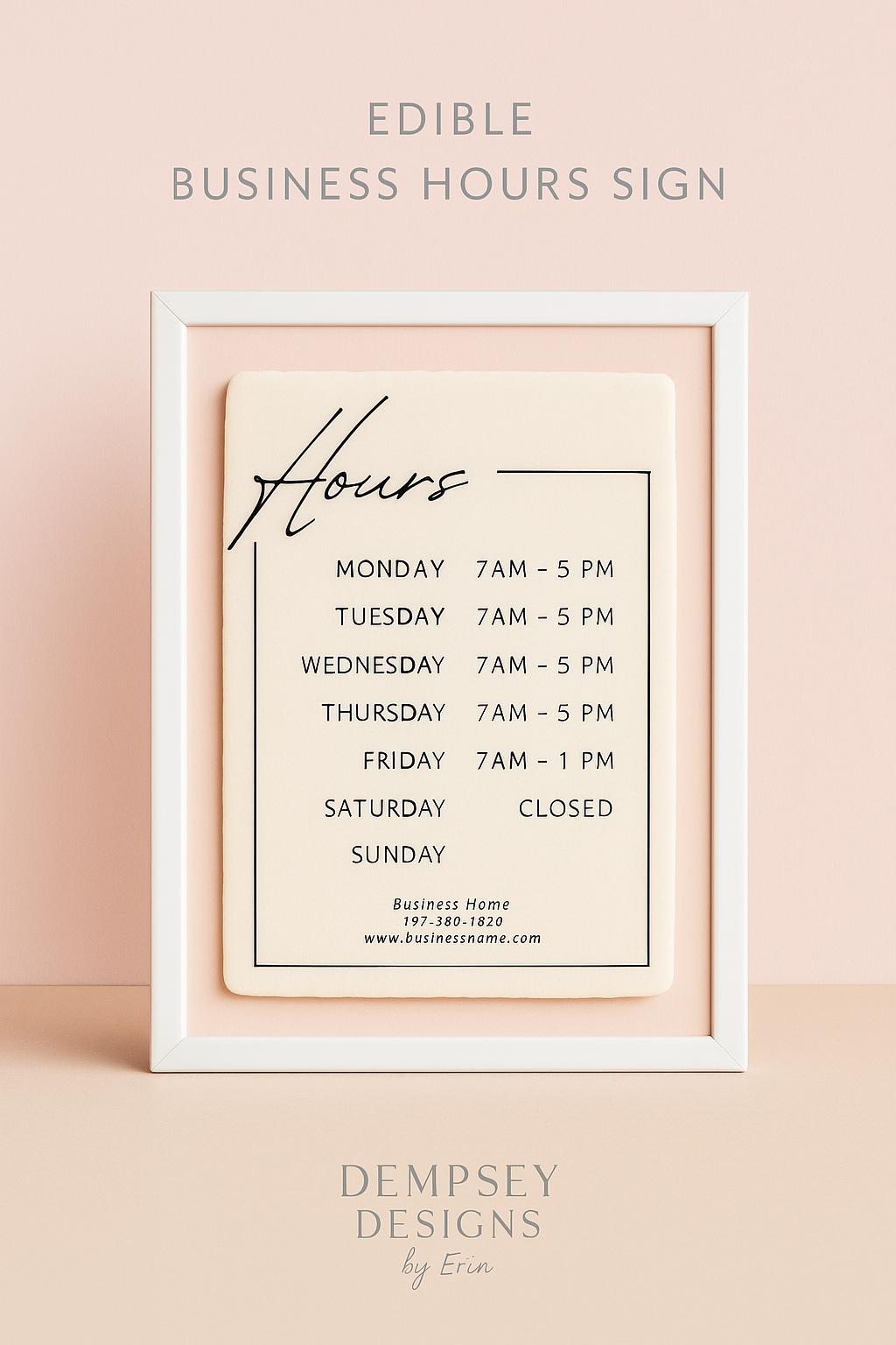 Editable Store Hours Sign | Business Hours Template (digital File) - Etsy