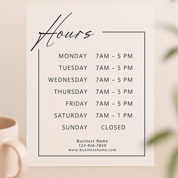 Store Hours Sign - Etsy