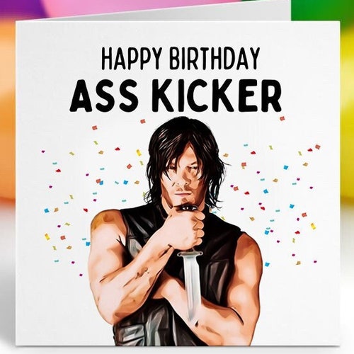 The Walking Dead Birthday Card Daryl Dixon Bday Card Walking - Etsy