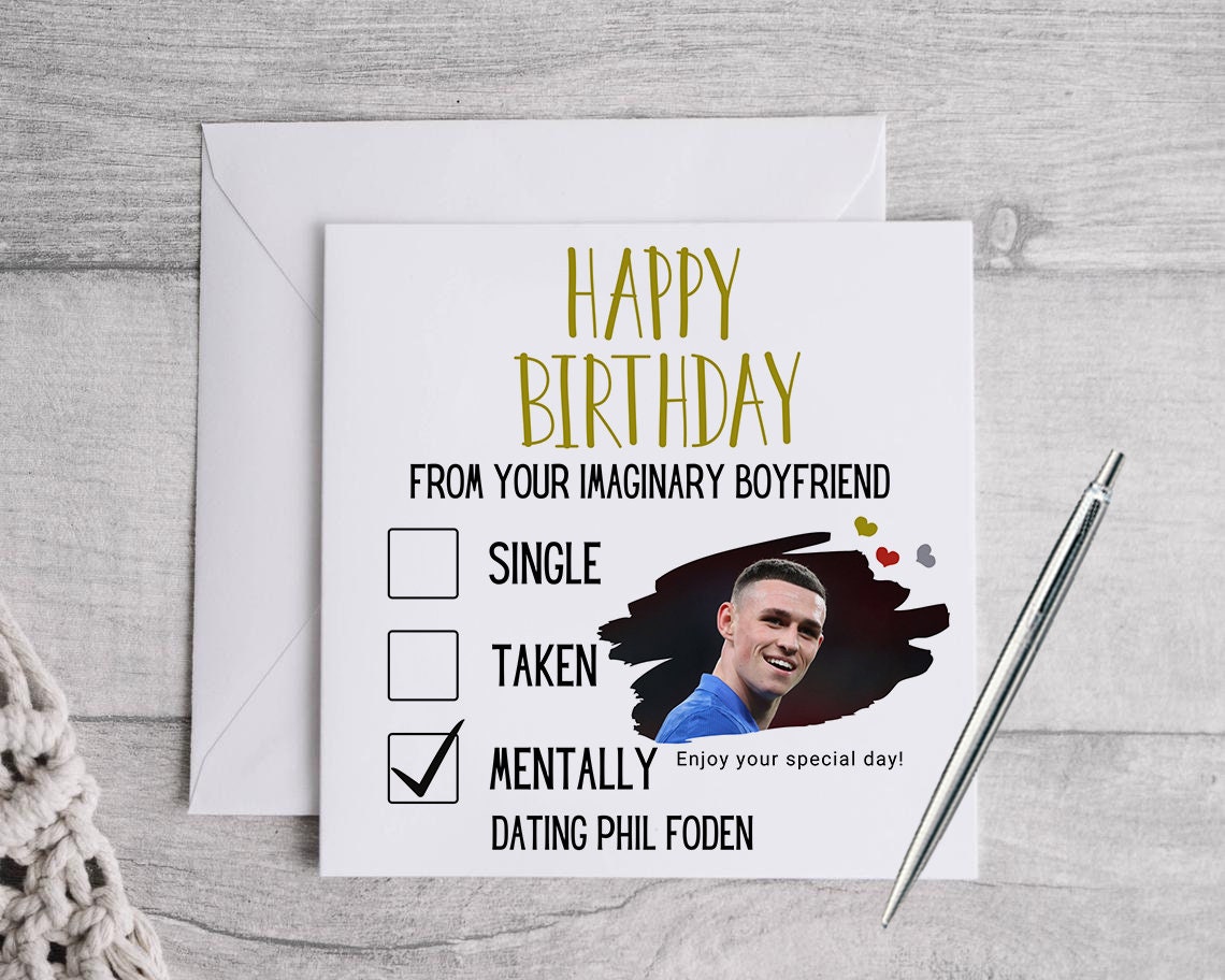 Phil Foden Birthday Card Football Bday Card Phil Foden Fan | Etsy
