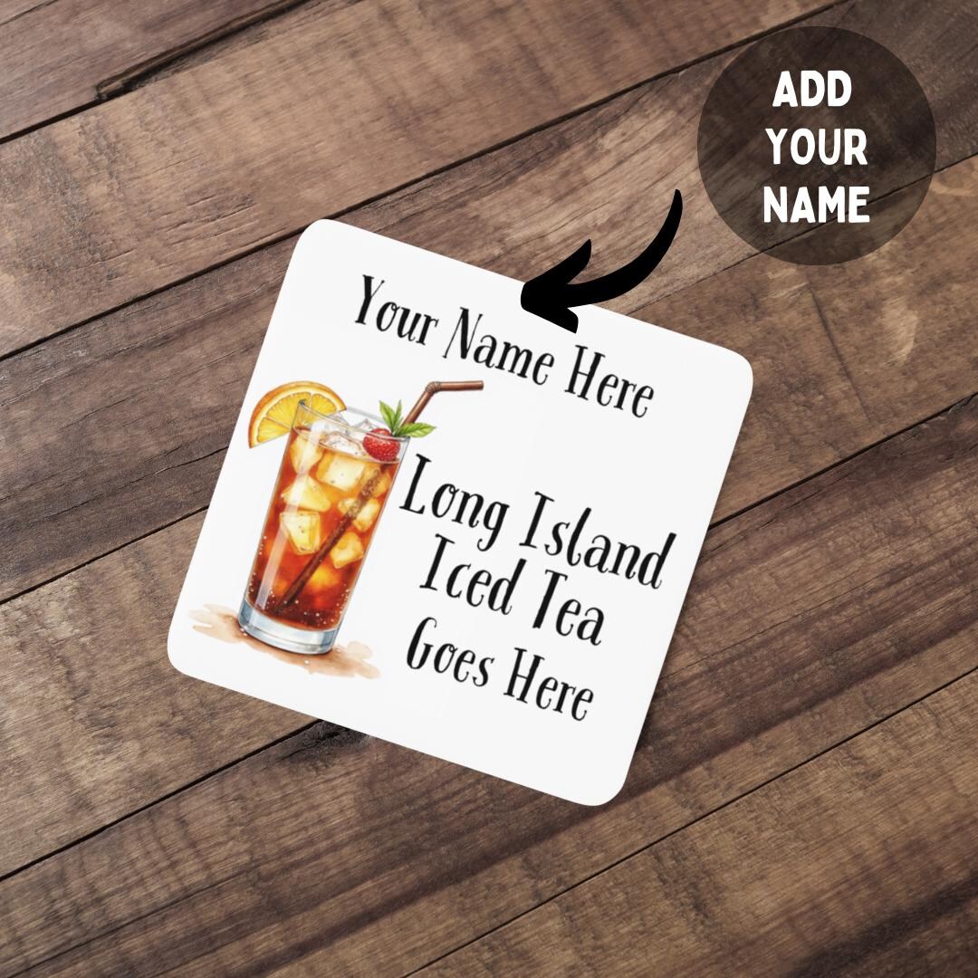 Personalised Long Island Iced Tea Coaster – Funny Custom Name Gift for ...