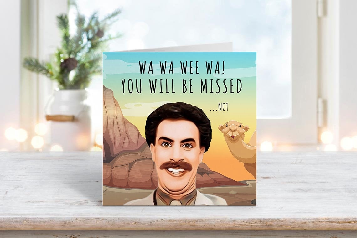 Borat New Job Card Borat Good Luck Card Funny Leaving Card - Etsy UK