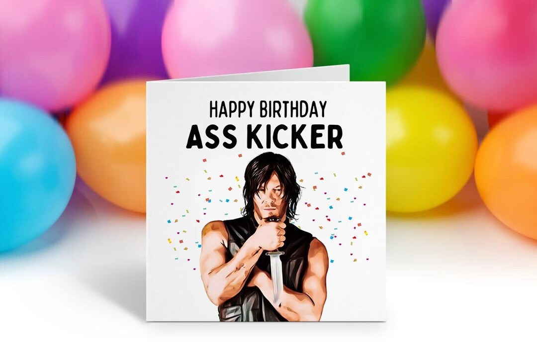 The Walking Dead Birthday Card, Daryl Dixon Bday Card, Walking Dead ...