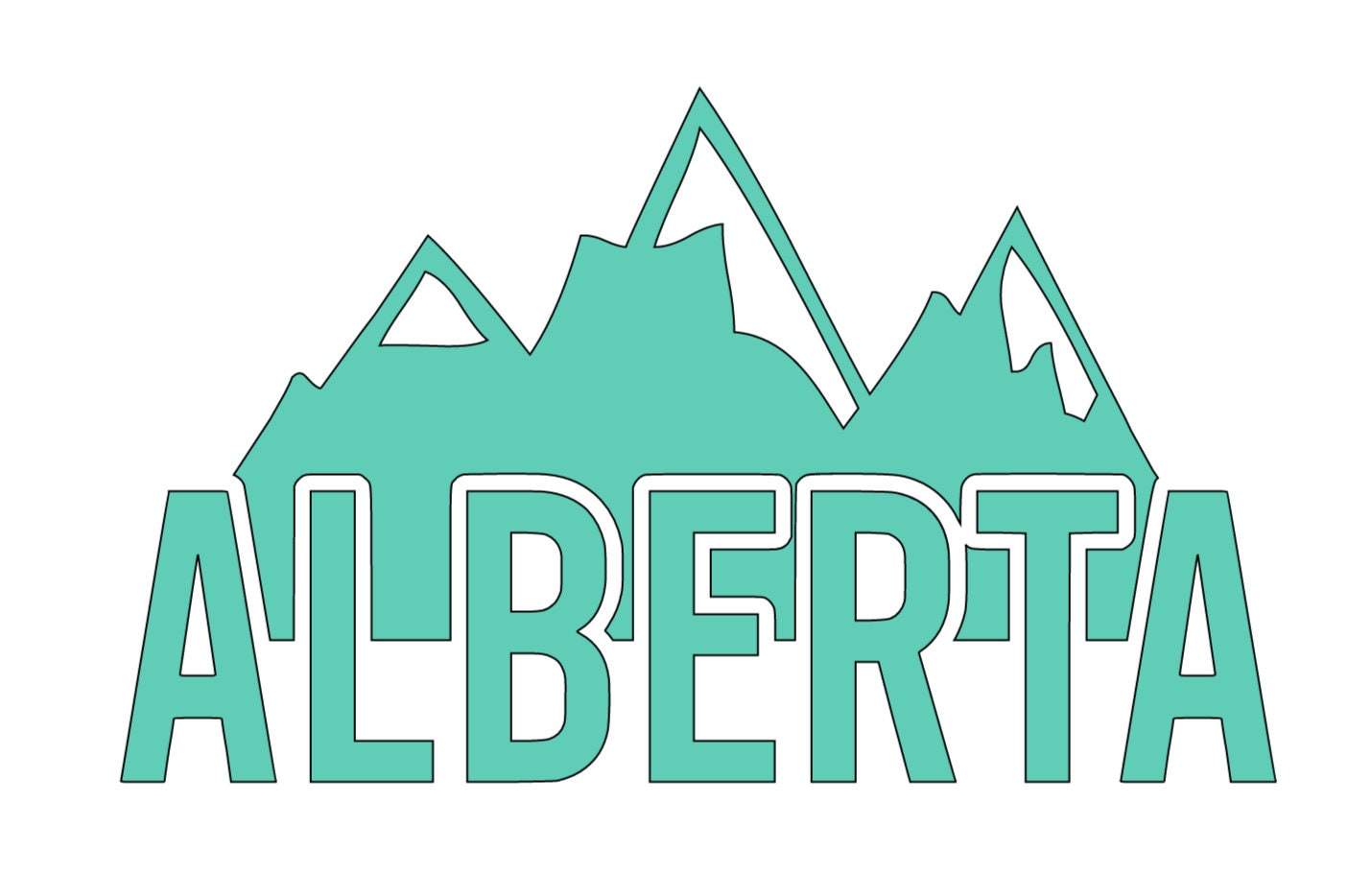 Alberta Mountain Decal - Etsy