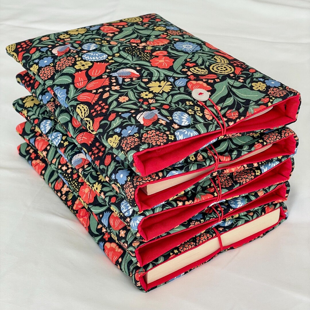 Handmade Quilted Book Sleeve, Book Cover, Wanderlust Fabric Collection ...