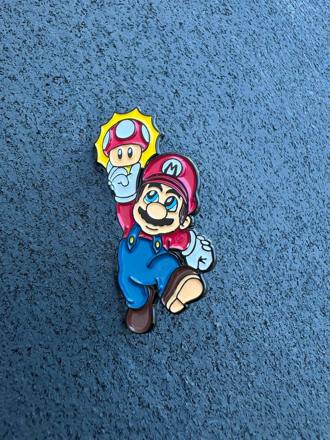 Mario and Super Mushroom Enamel Pin - Etsy