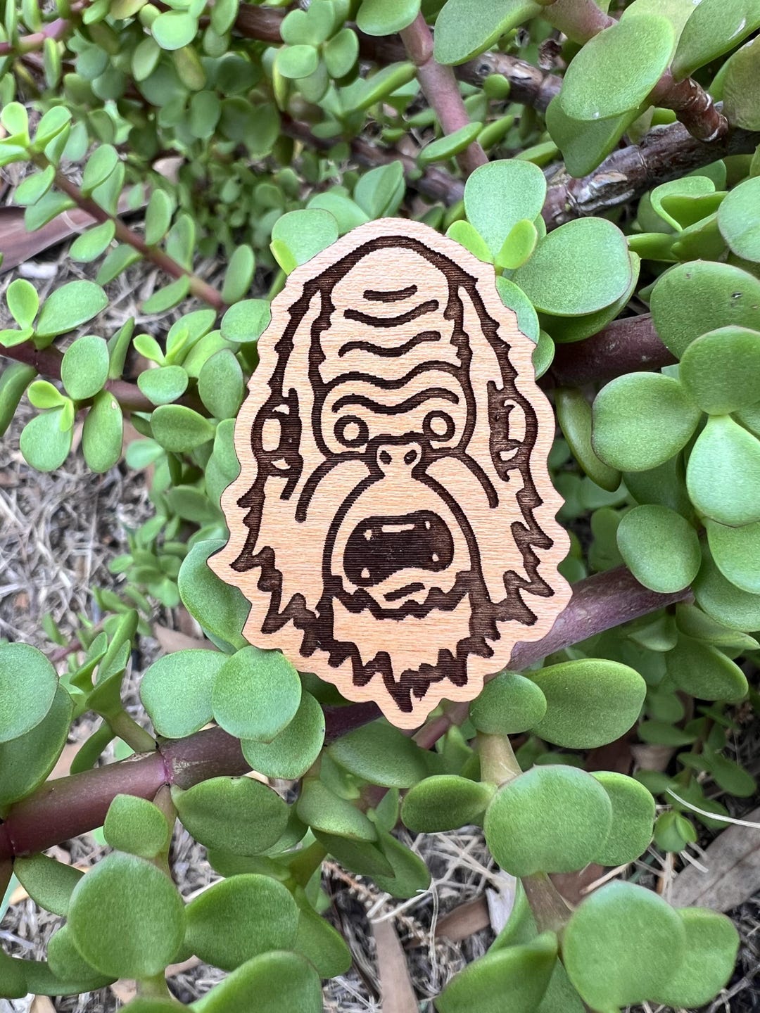Bigfoot Sasquatch Pin | Wooden Laser Engraved Pin - Etsy