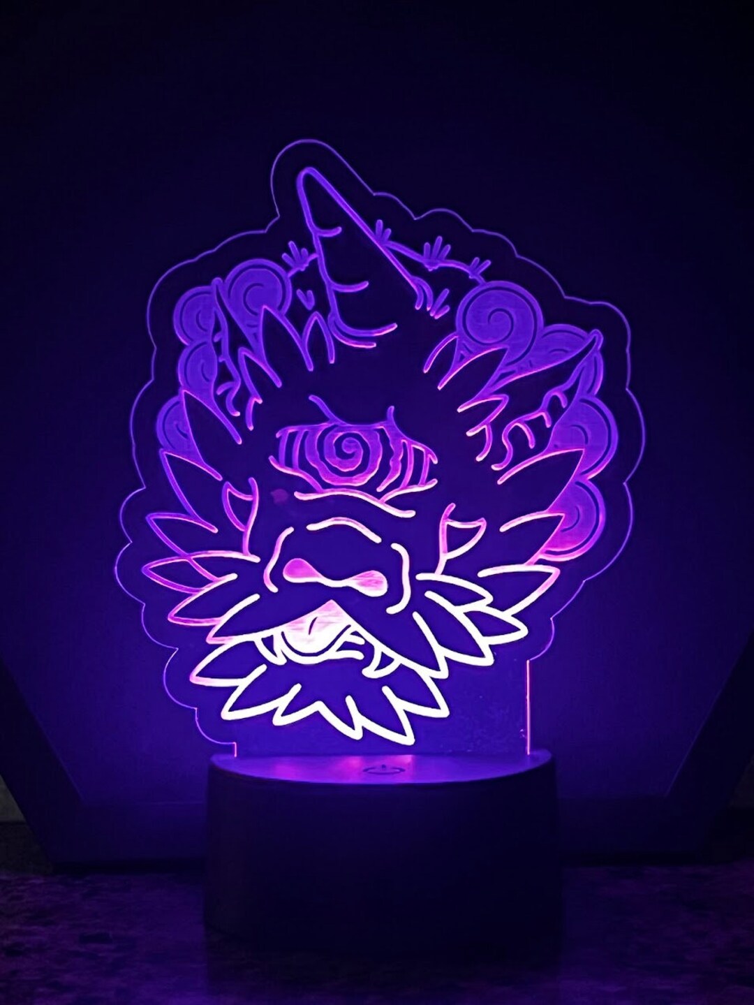 Oni Tattoo Laser Engraved LED Light - Etsy
